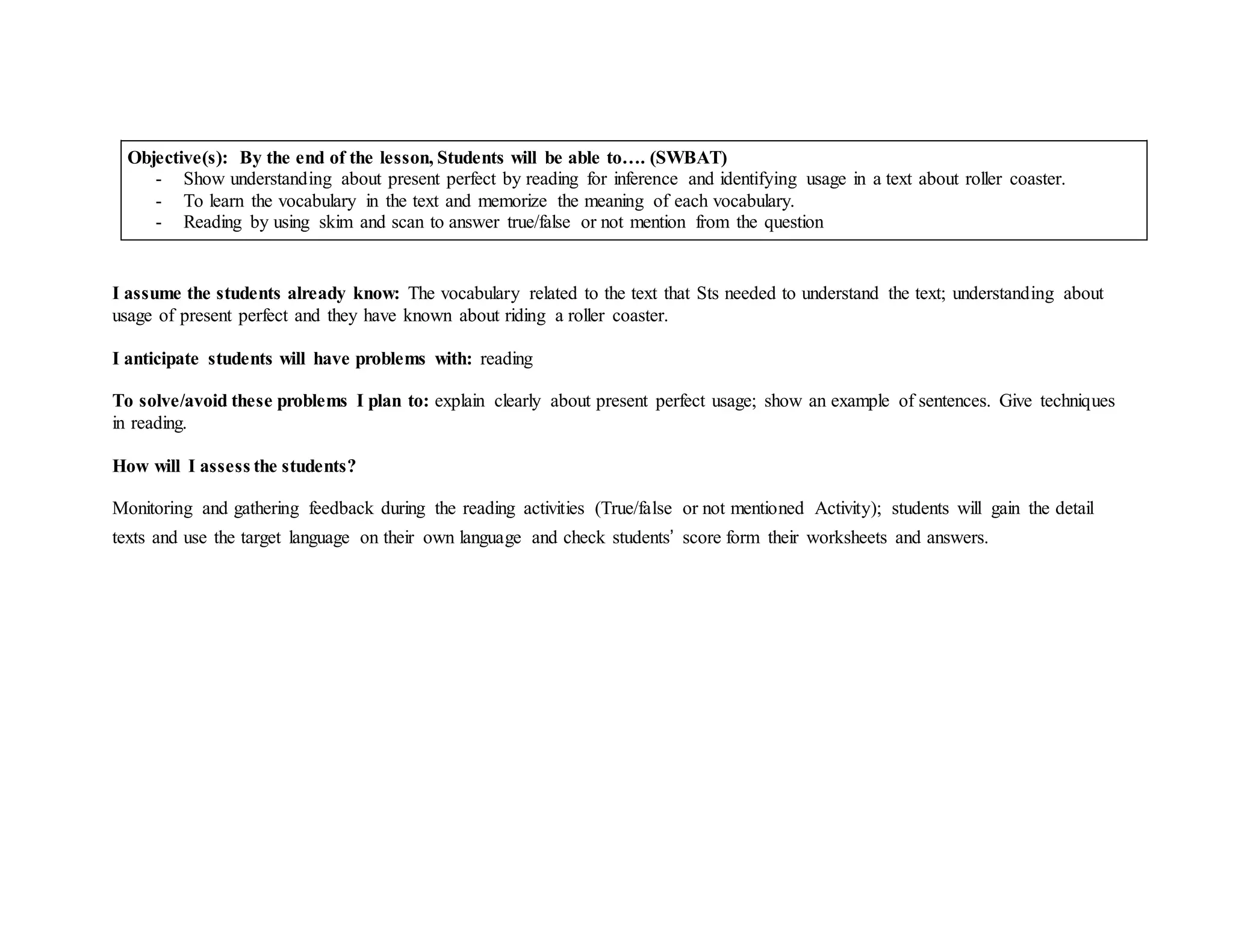 Writting Lesson Plan | PPT