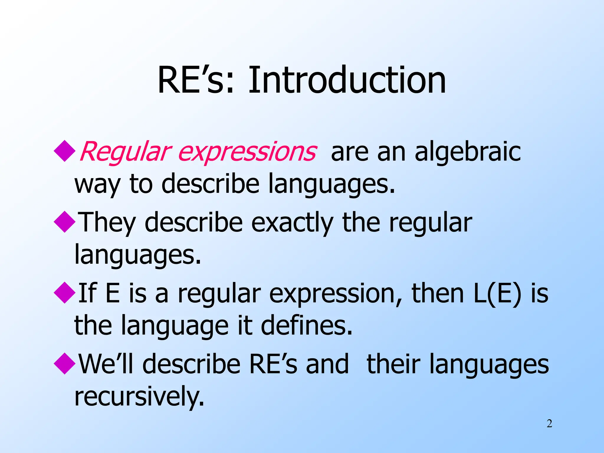RegularExpressions-theory of computation and formal language | PPT
