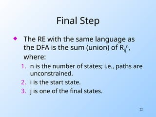 regular Expression definition equivalence | PPT