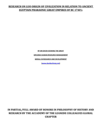 LUO ORIGIN OF CIVILIZATION IN RELATION TO ANCIENT EGYPTAIN PHARAONIC ...