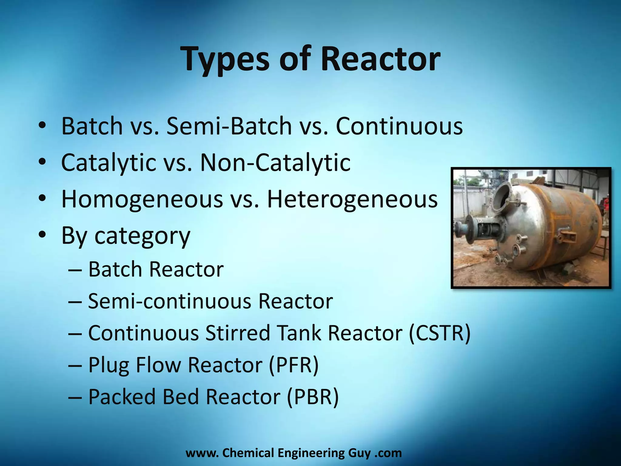 Introduction and Molar Balances - Reactor Engineering Course Block 1 | PPTX