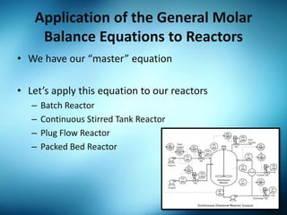 Introduction and Molar Balances - Reactor Engineering Course Block 1 | PPTX