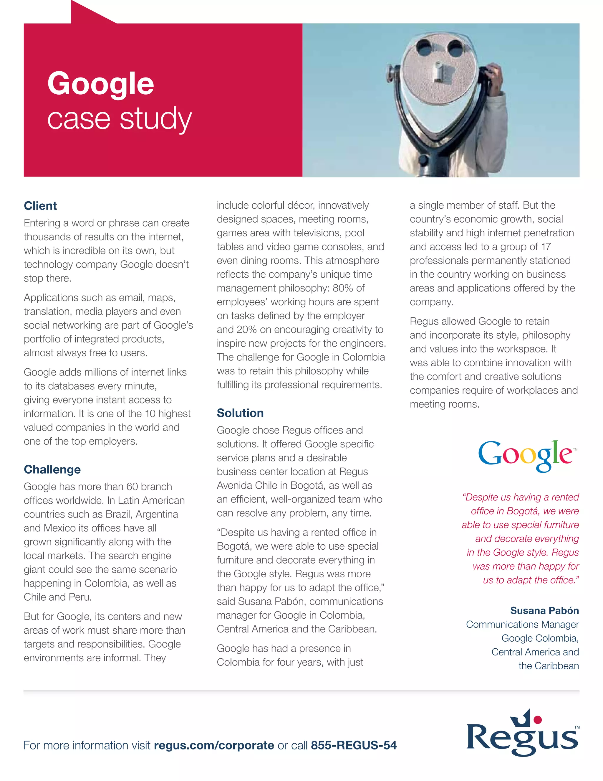 Regus Case Study: Google | PDF