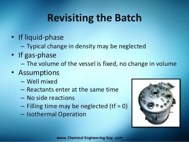 Isothermal Reactor Design - Reactor Engineering