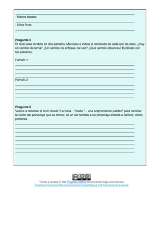 Prueba de evaluación 2 (textos descriptivos) | ODT