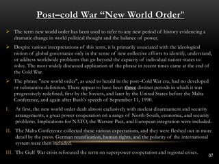 The New World Order After The Cold War. | PPTX