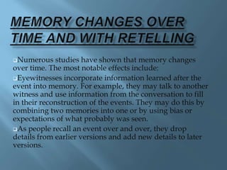 Reability of eye witness | PPTX