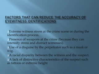 Reability of eye witness | PPTX