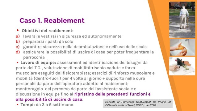 Esempi di applicazione del Reablement | PPT