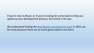 Best React Developer Tools In 2022 | PPT