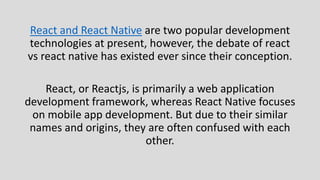 React vs React Native: Uncovering The Difference | PPTX
