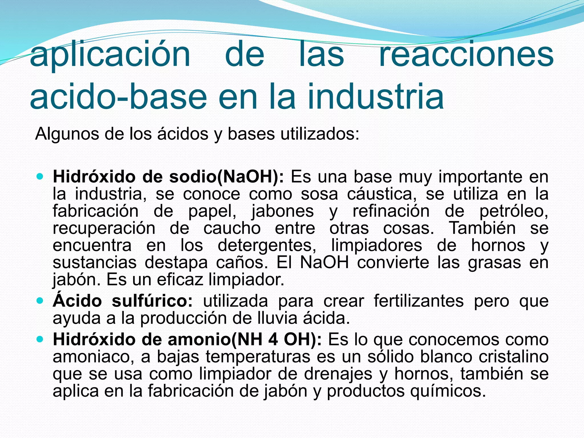 Reacciones Acido-Base | PPT