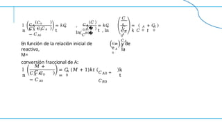 Reacciones Homogéneas irreversibles catalizadas y Reacciones ...