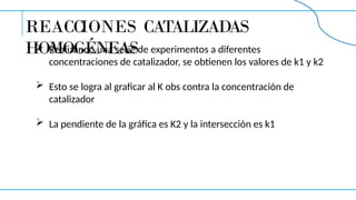 Reacciones Homogéneas irreversibles catalizadas y Reacciones ...