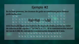 Reacciones químicas de segundo orden | PPTX