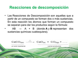Reacciones químicas y balanceo de ecuaciones | PPT