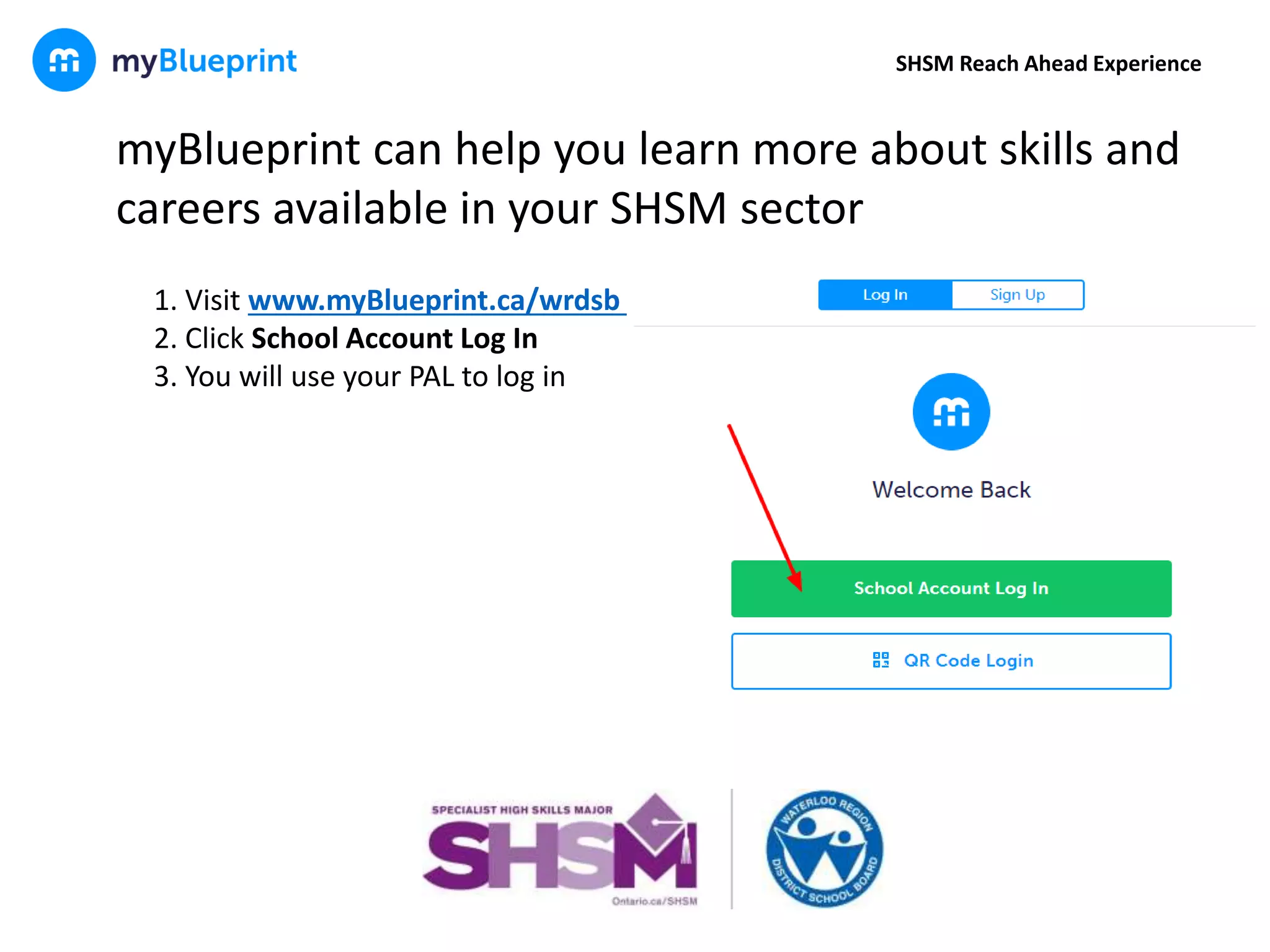 Completing a Reach Ahead Experience Using myBlueprint | PPTX