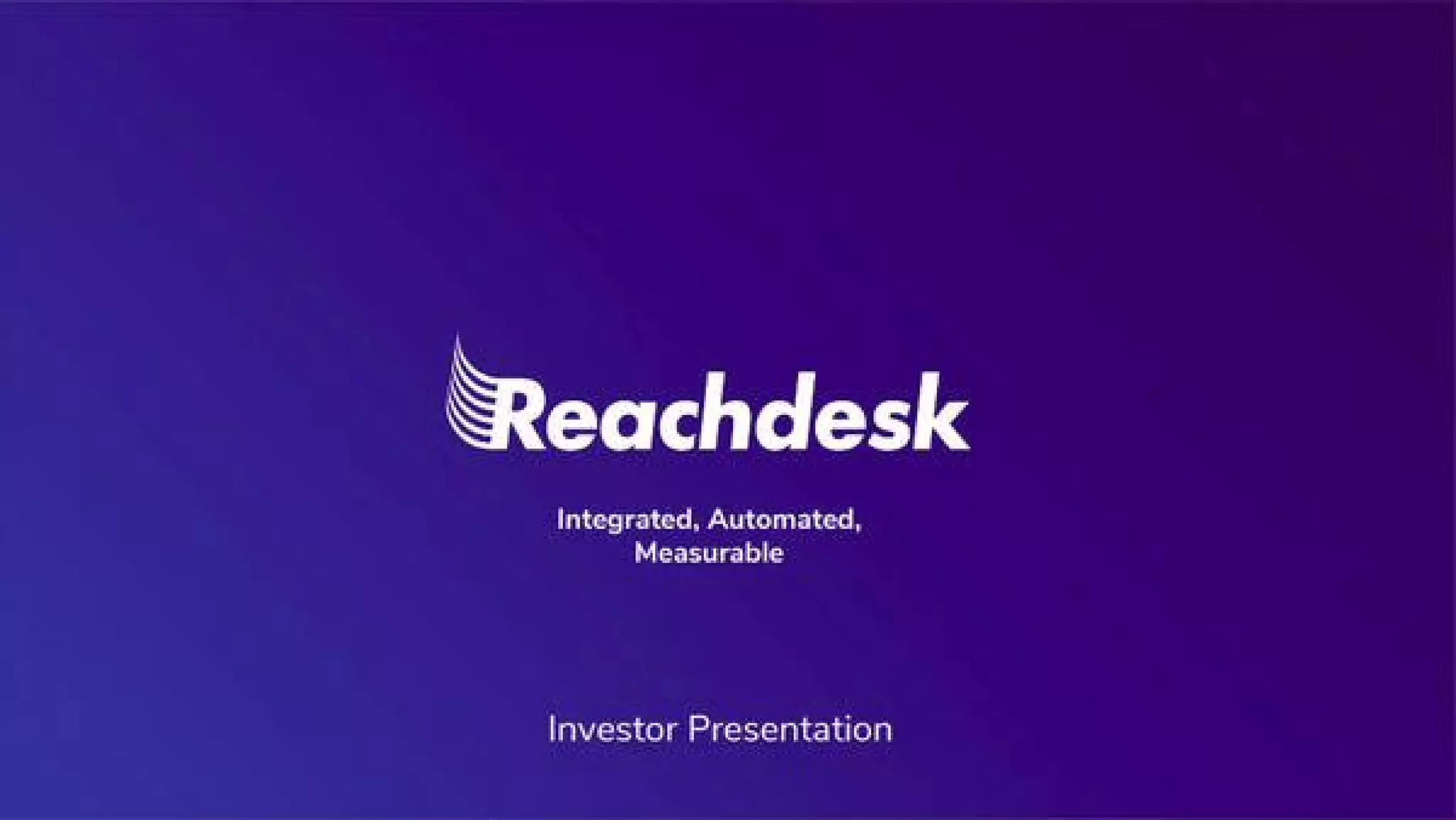 Reachdesk Pitch Deck | PDF