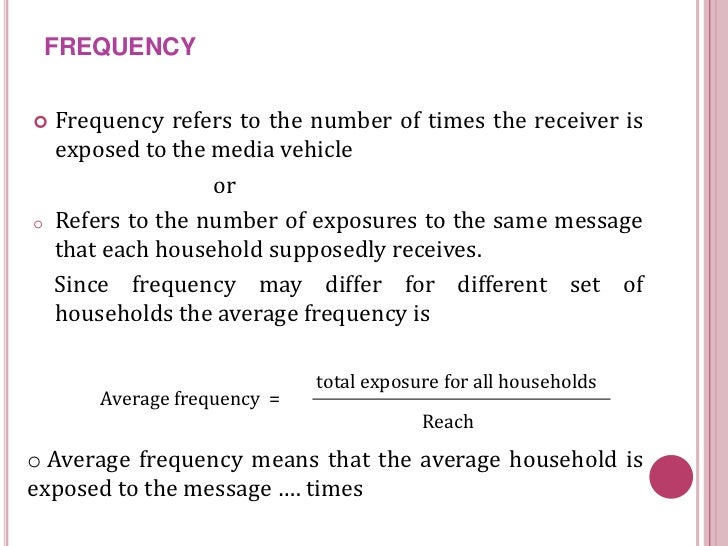 Reach, frequency & impact