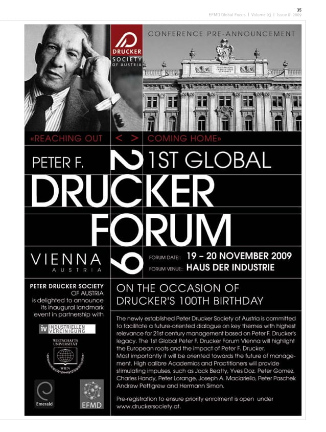 Peter Ducker's Legacy in a Nutshell - Reaching Out - Coming Home | PDF