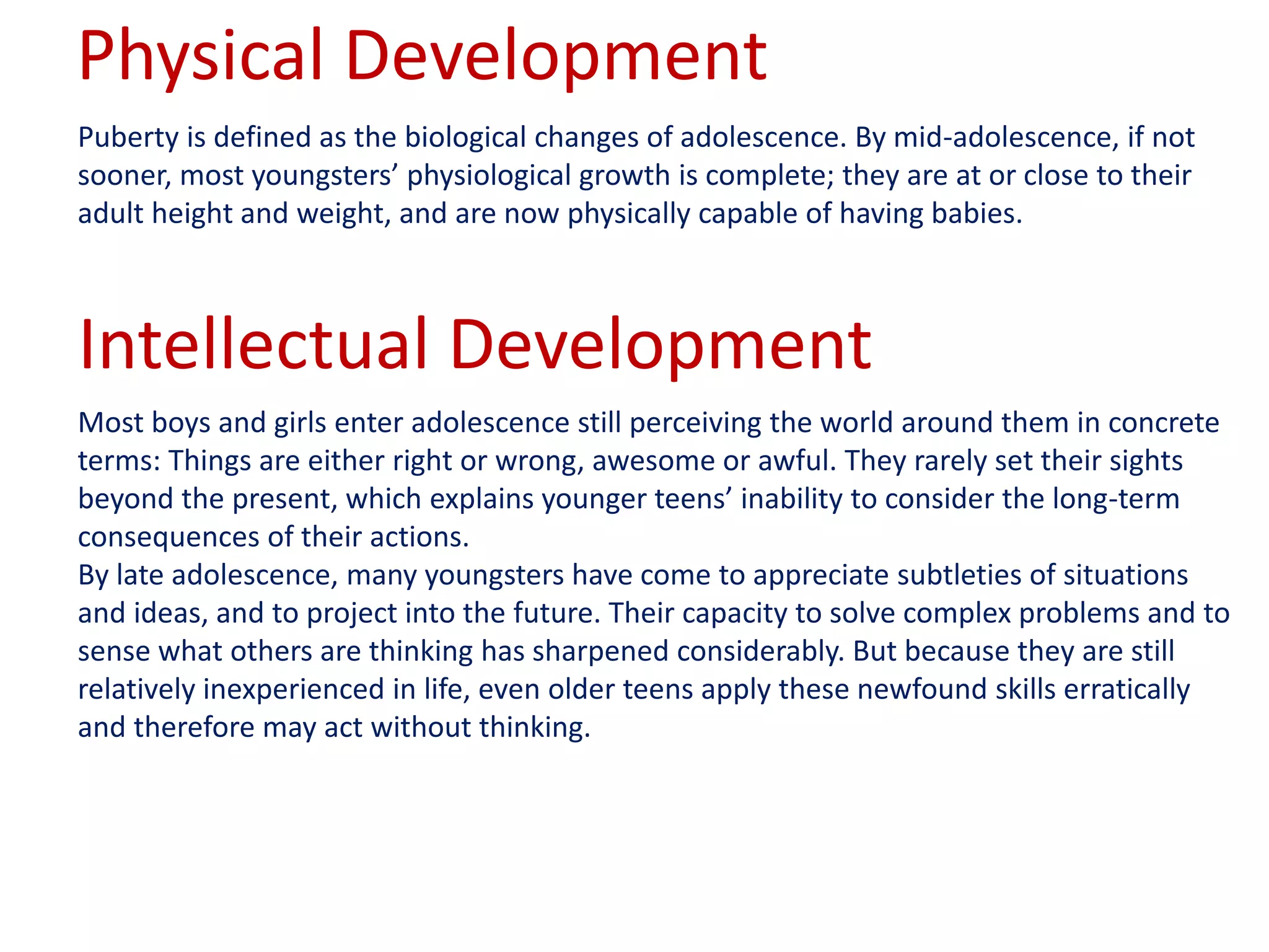 Reaching the age of adolescence | PPTX