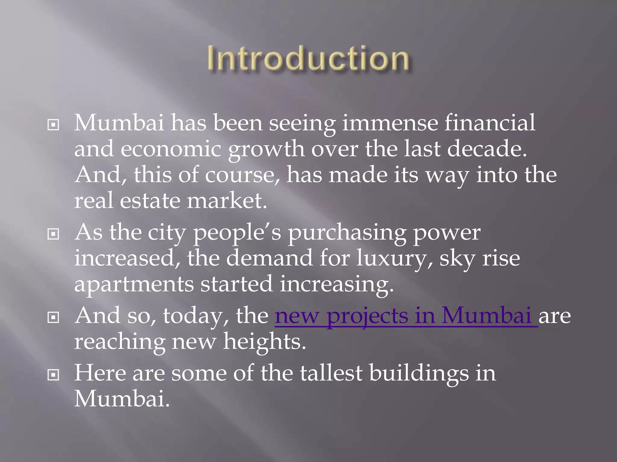 Reaching the Heavens - Mumbai’s Tallest Buildings | PPTX | Civil ...