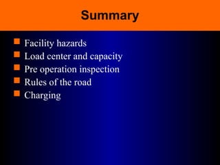 Reach truck safety presentation for operators | PPT