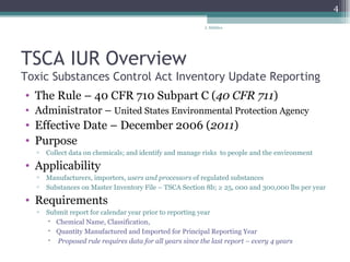 Global Implications of REACH and TSCA IUR | PPT