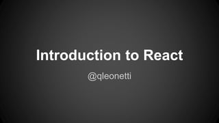 Introduction to React | PPTX