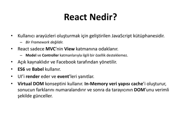 React.js Web Programlama | PPT