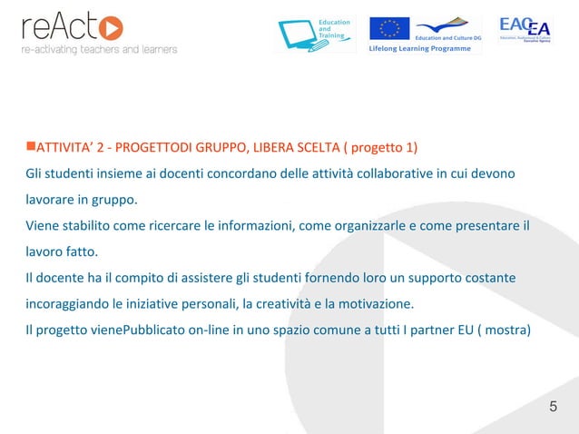 Re act fasi del progetto | PPT
