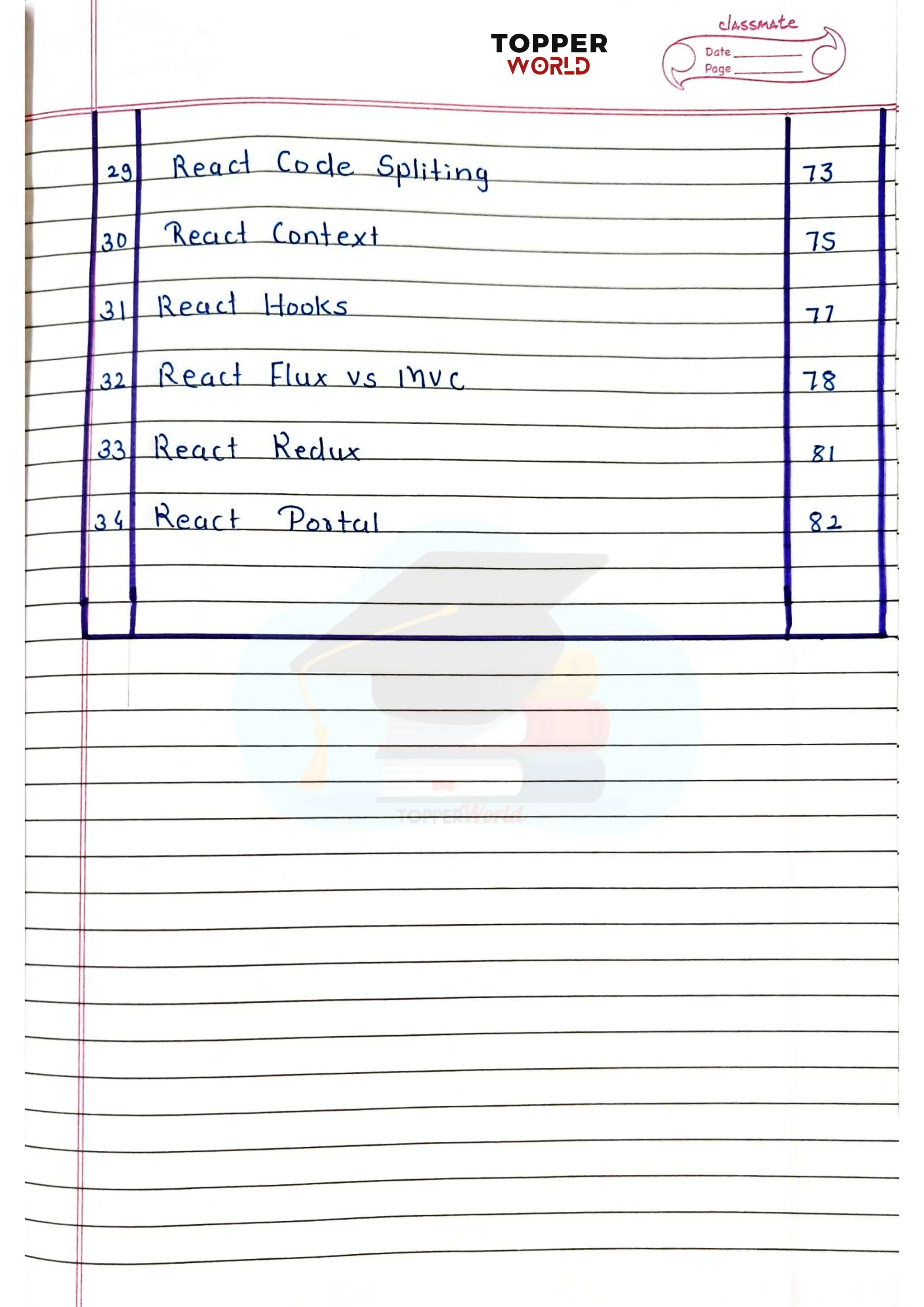 React Handwritten Notes 1 Pdf