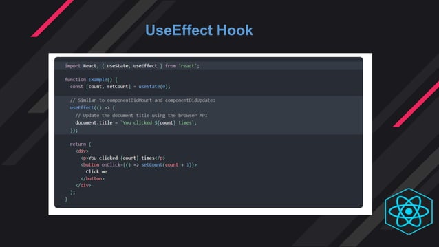 React hooks | PPTX | Programming Languages | Computing
