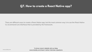 Top React Native Interview Questions and Answers in 2023 | PDF