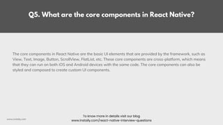 Top React Native Interview Questions and Answers in 2023 | PDF