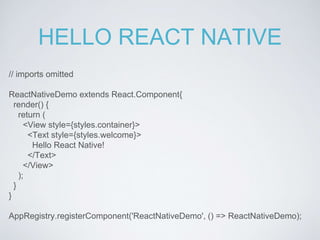 React Native - Introductory Tutorial | PPTX