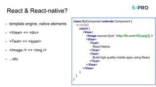 React native. Bridge From Web To Mobile. Intro | PPT