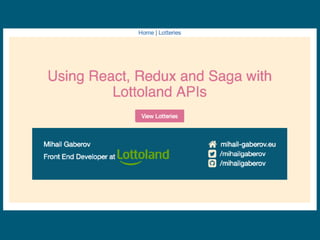 Using React, Redux and Saga with Lottoland APIs | PDF | Web Development | Internet