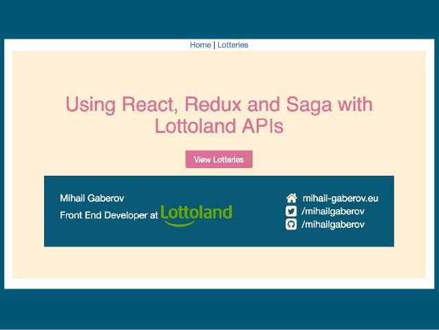 Using React, Redux and Saga with Lottoland APIs