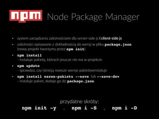 Budowa elementów GUI za pomocą biblioteki React - szybki start | PPT