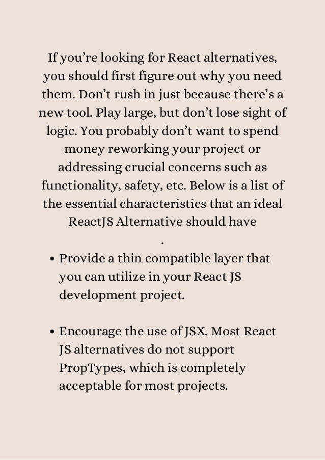 React Alternatives Frameworks Lightweight Javascript Librariespdf