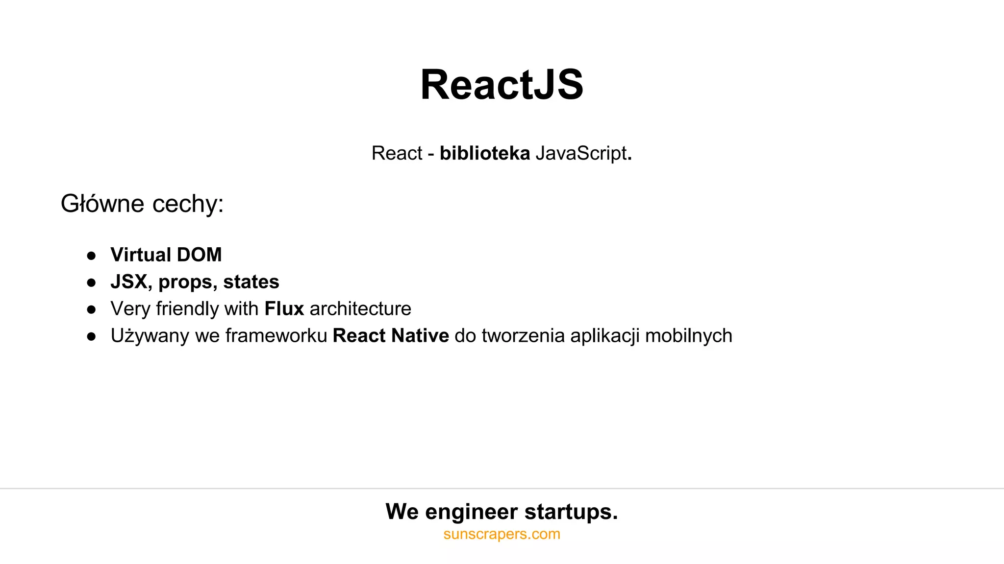 Introduction to ReactJS - Comparison to AngularJS 2 - Robert Piękoś (pl) | PPT