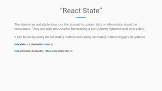 React basics | PPTX | Web Development | Internet