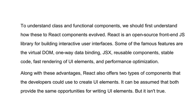 React Class Components vs Functional Components: Which is Better? | PPTX