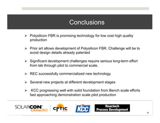 Fluidized Deposition Reactor for Silicon Production | PPT