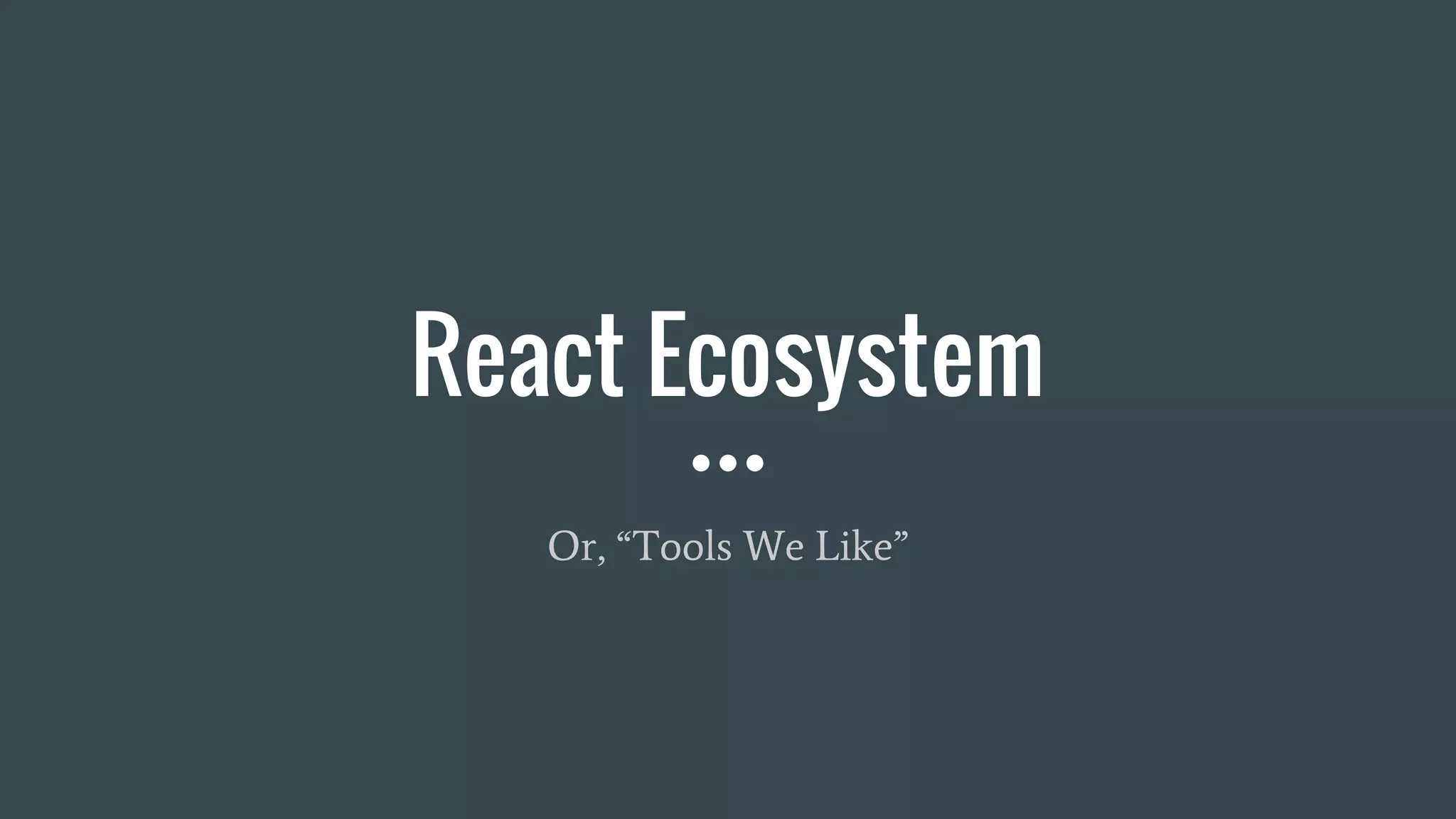 React Ecosystem Pdf