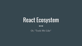 React Ecosystem | PDF
