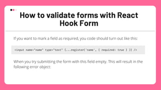 React Hook Form | PDF