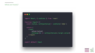 React Hooks | PPTX | Web Development | Internet