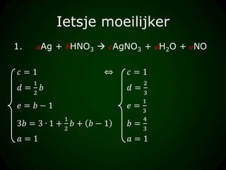 Oplossen van reactievergelijkingen met stelsels/matrices | PPTX ...